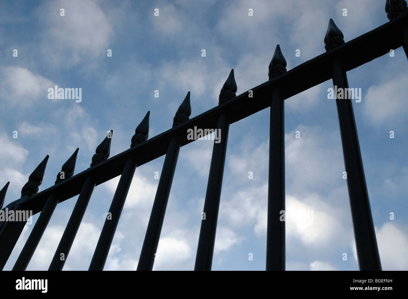 Silhouette of fencing rails Stock Photo - Alamy
