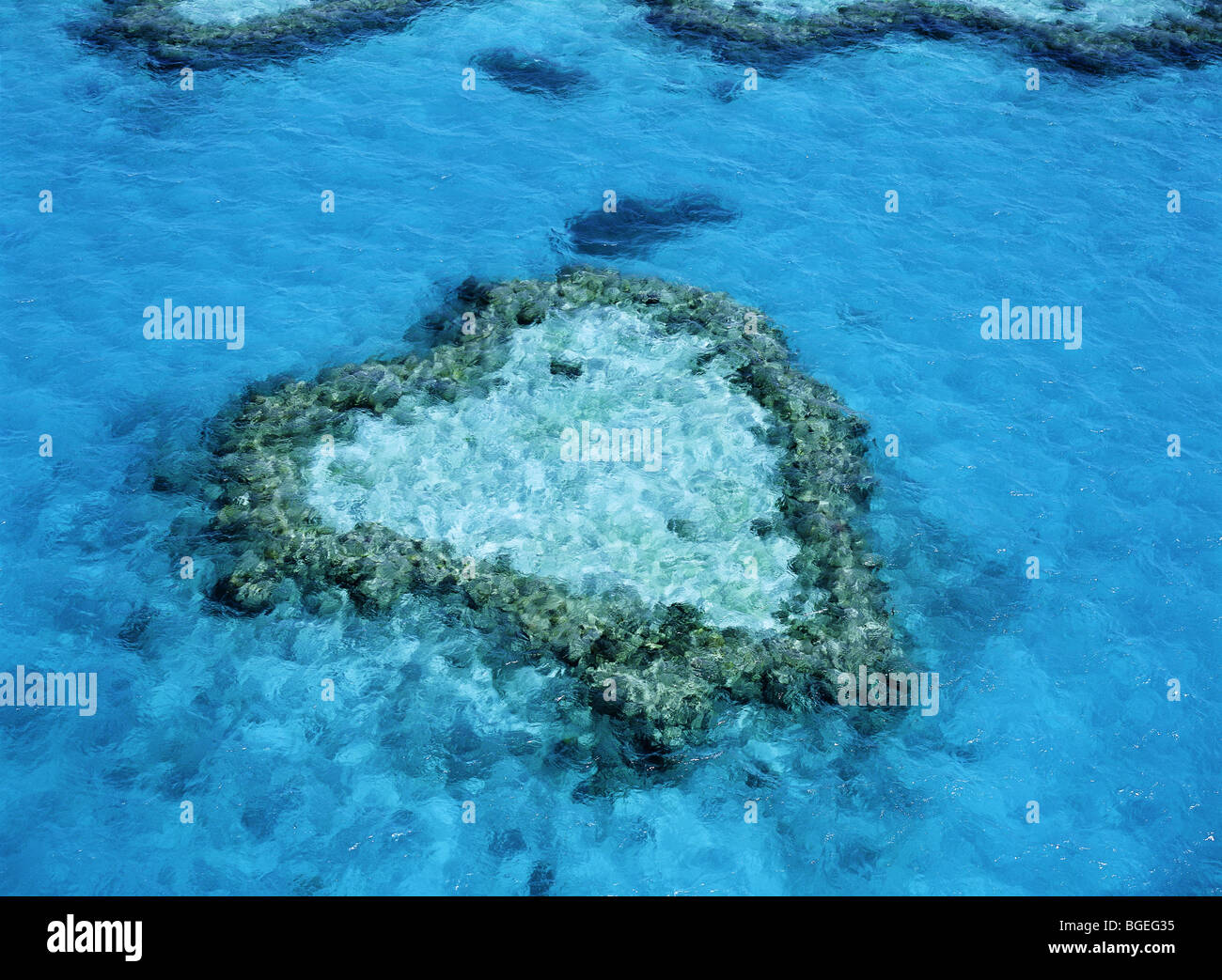 Heart Reef aerial view Hardy Reef Great Barrier Reef Queensland ...