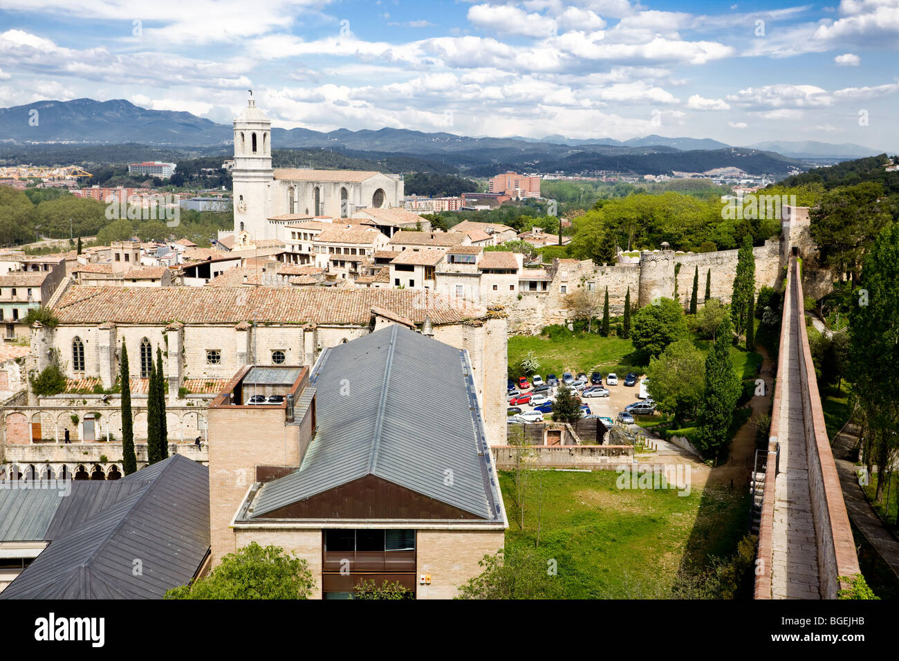 girona. gerona city overview Stock Photo - Alamy