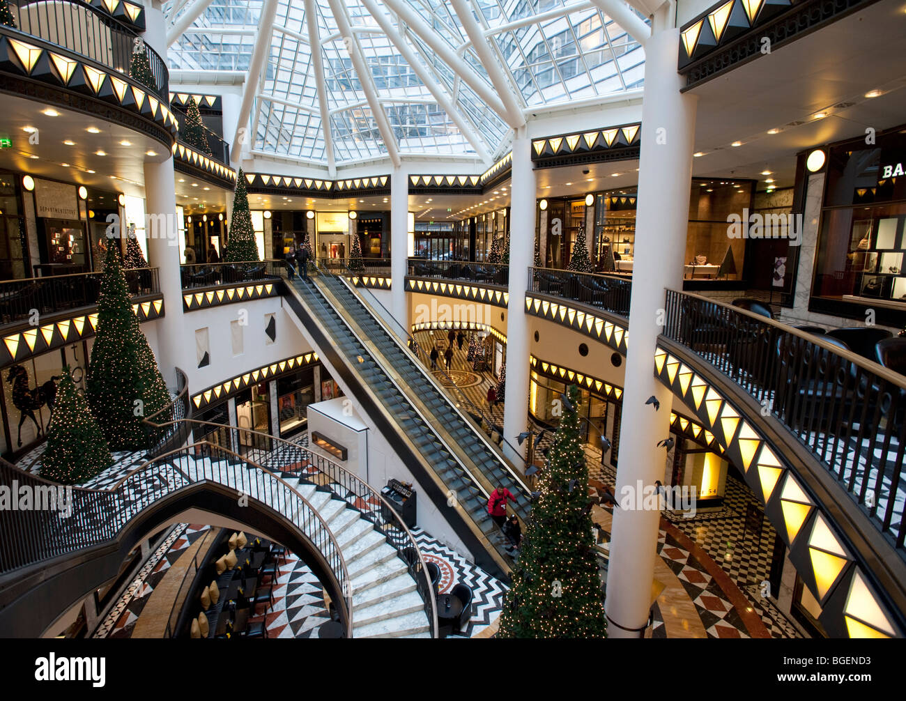 Interior view of beautiful elegant atrium inside Quartier 206 upmarket ...