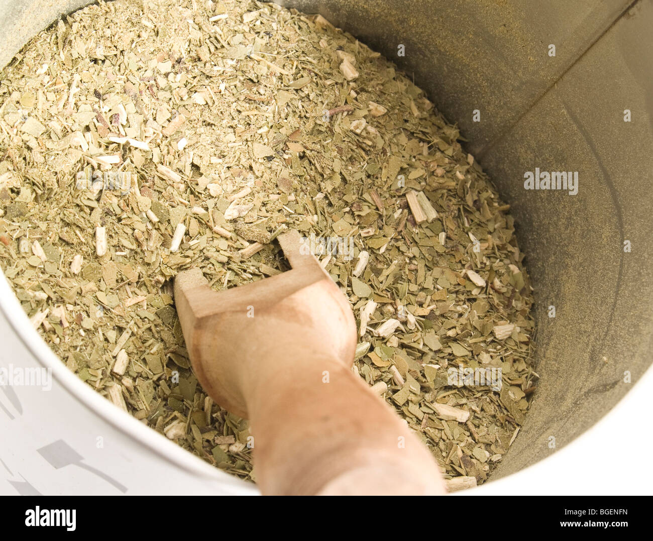 Dry Yerba Mate leaves on white background, traditional drink of ...