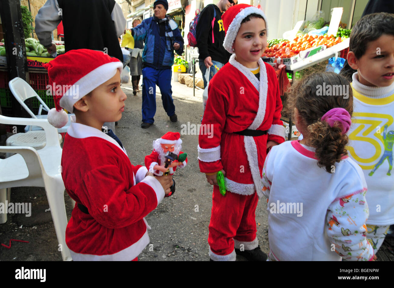 Israel, Haifa, Wadi Nisnas, the Holiday of holidays festival, Santa ...