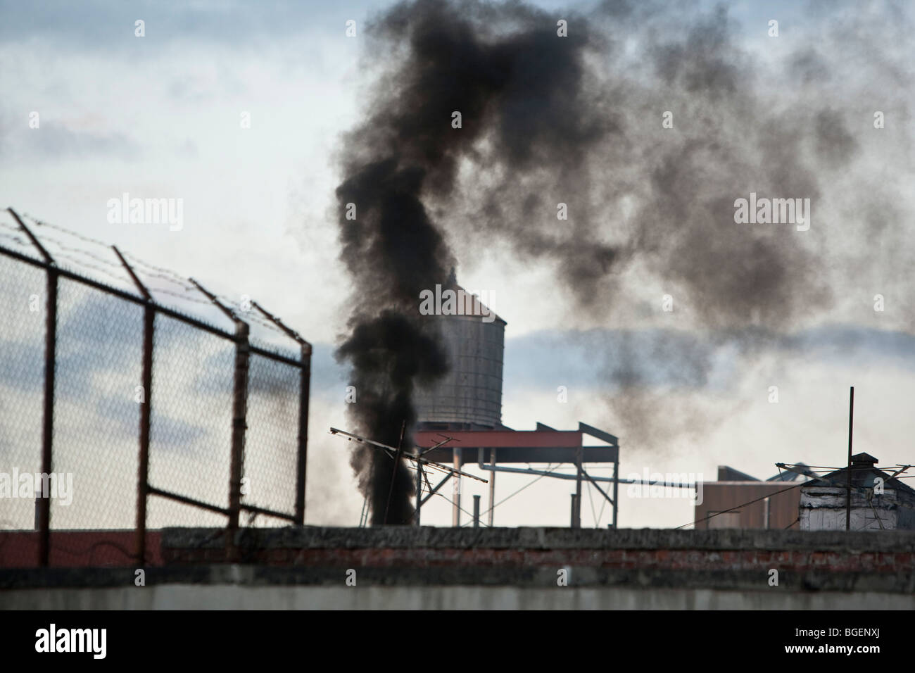 Dark Black Smoke From Chimney High Resolution Stock Photography and ...