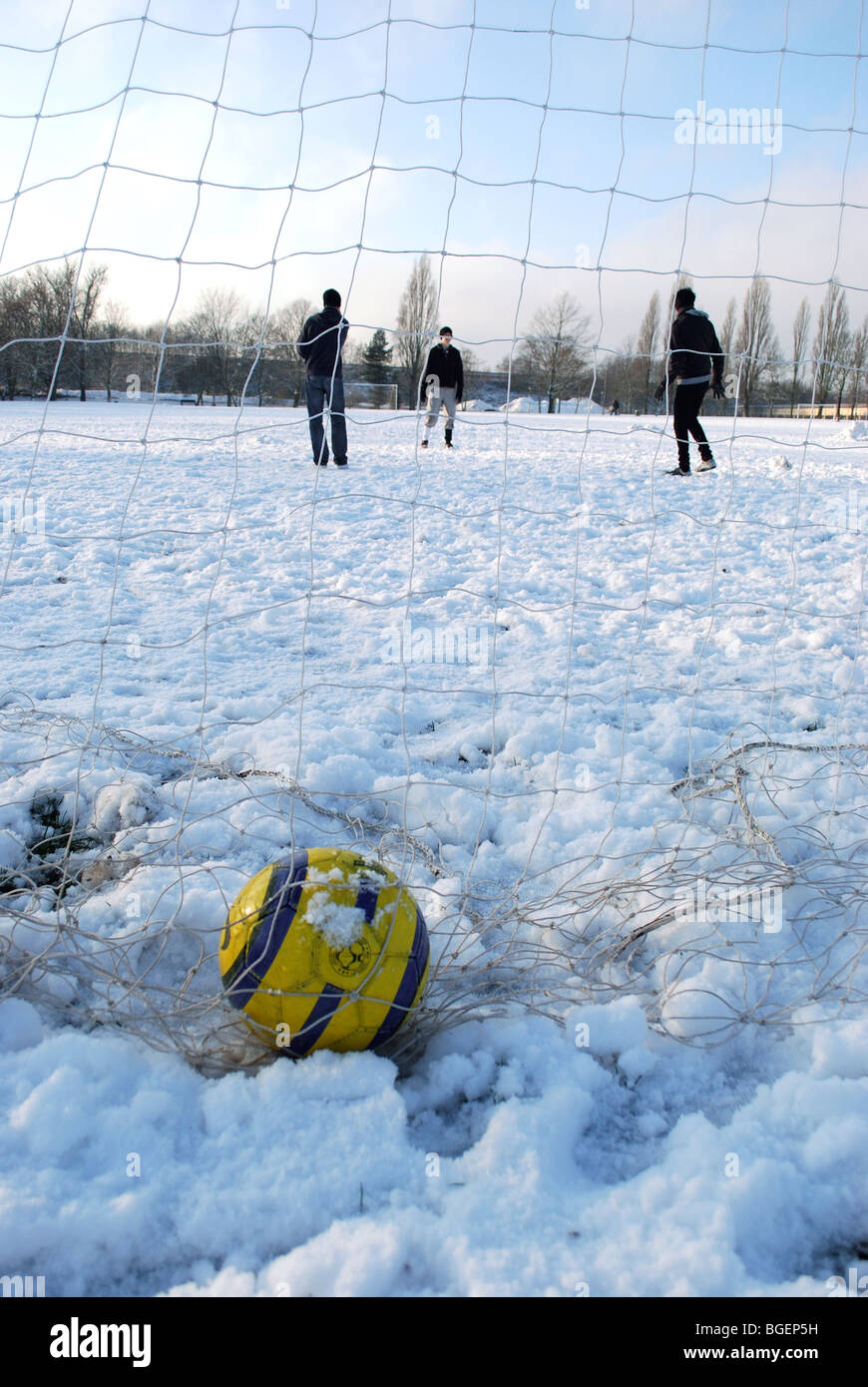 Football pitch with snow hi-res stock photography and images - Alamy