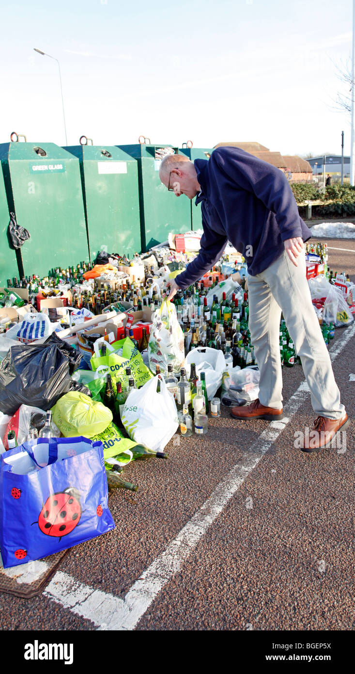 Overflowing bottle banks hi-res stock photography and images - Alamy