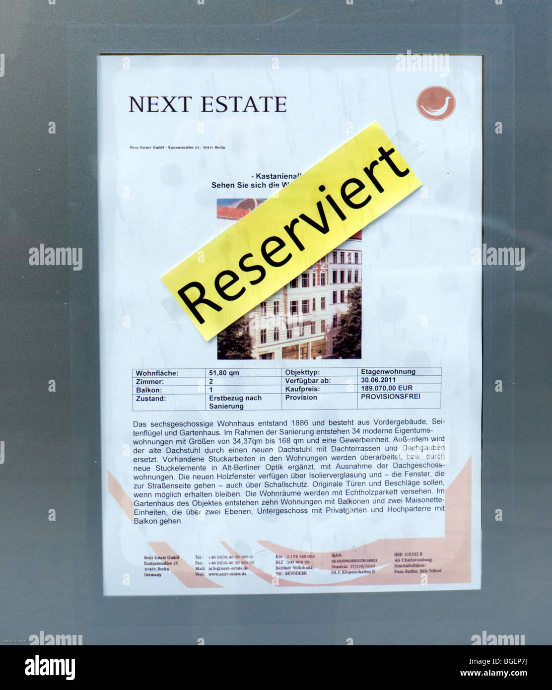 Sign in real estate office advertising house for sale in bohemian ...