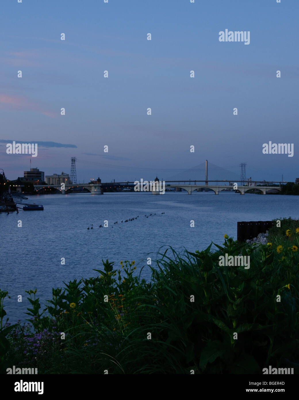 Downtown Skyline Maumee River Toledo Stock Photos & Downtown Skyline ...
