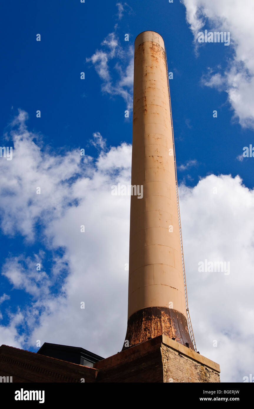 Chimney from the old Toledo Edison Steam Plant in downtown Toledo, Ohio ...