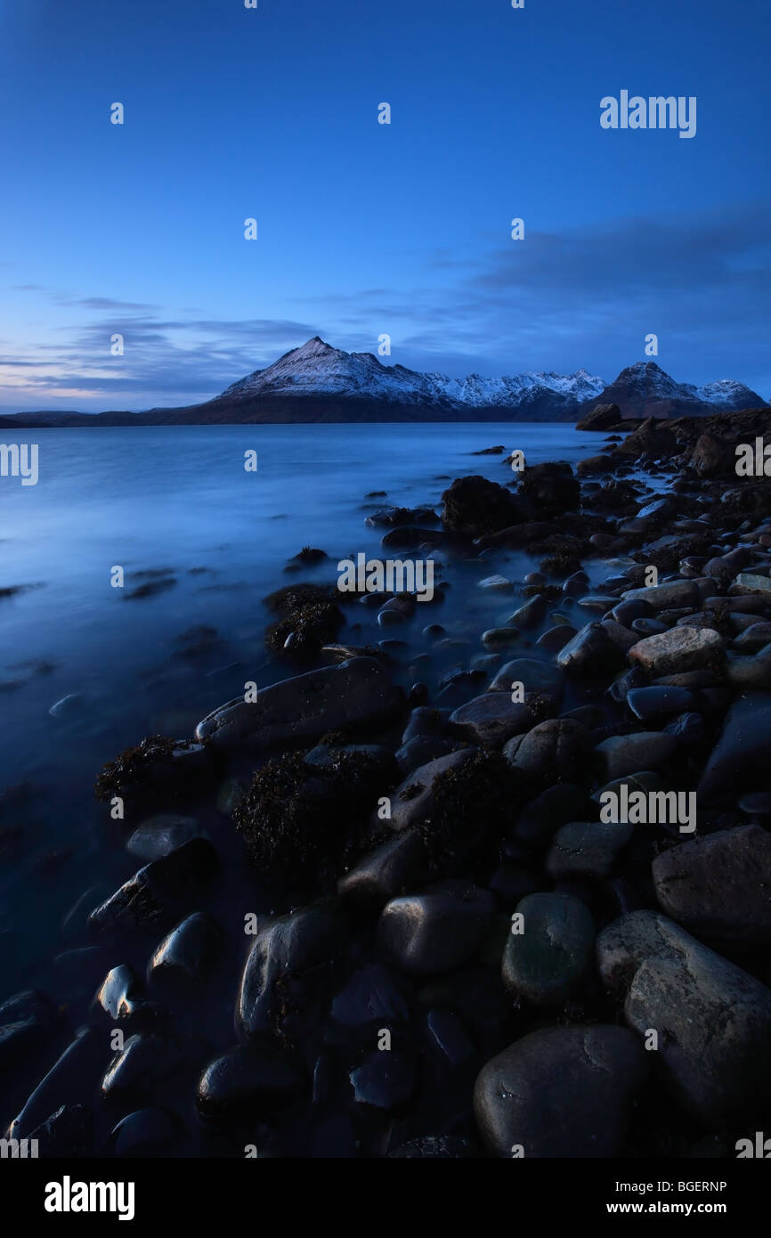 The Cuillin Mountains Across Loch Scavaig at Dusk in Winter Viewed From ...