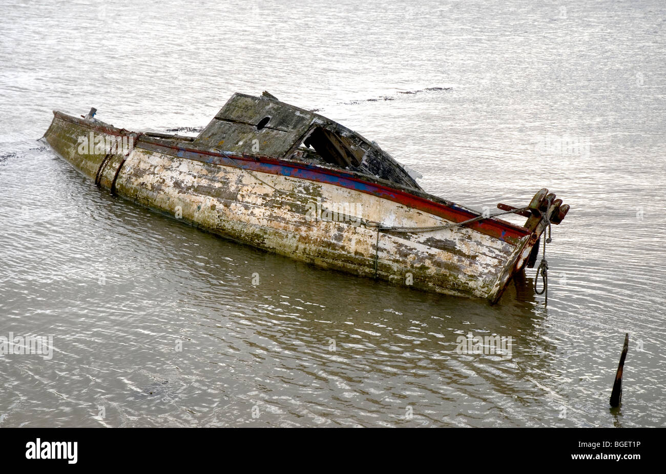 Sunken boat on the River Ore Orford Suffolk England Stock Photo - Alamy