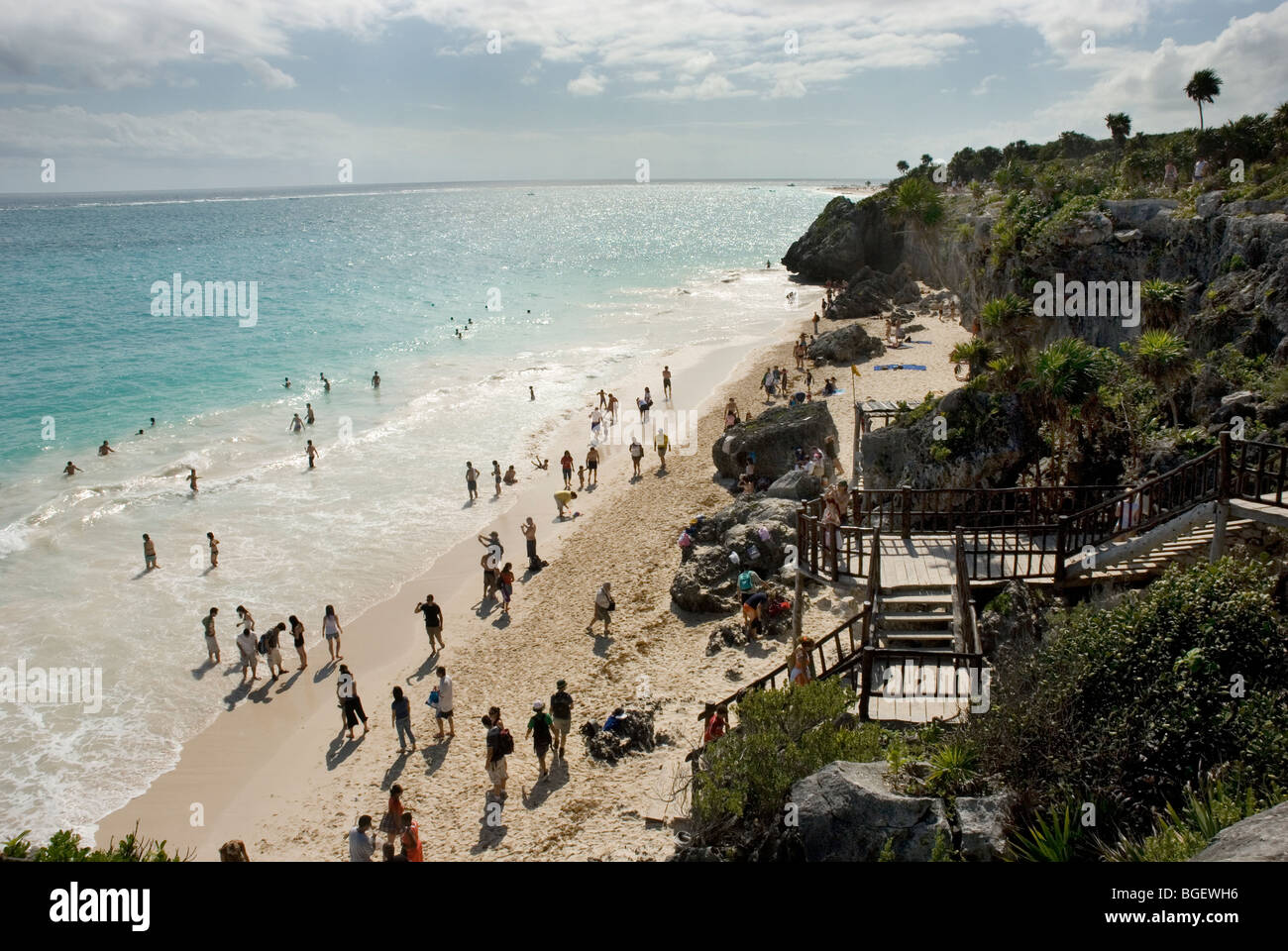 Beach near Mayan ruins of Tulum, Mexico Stock Photo - Alamy