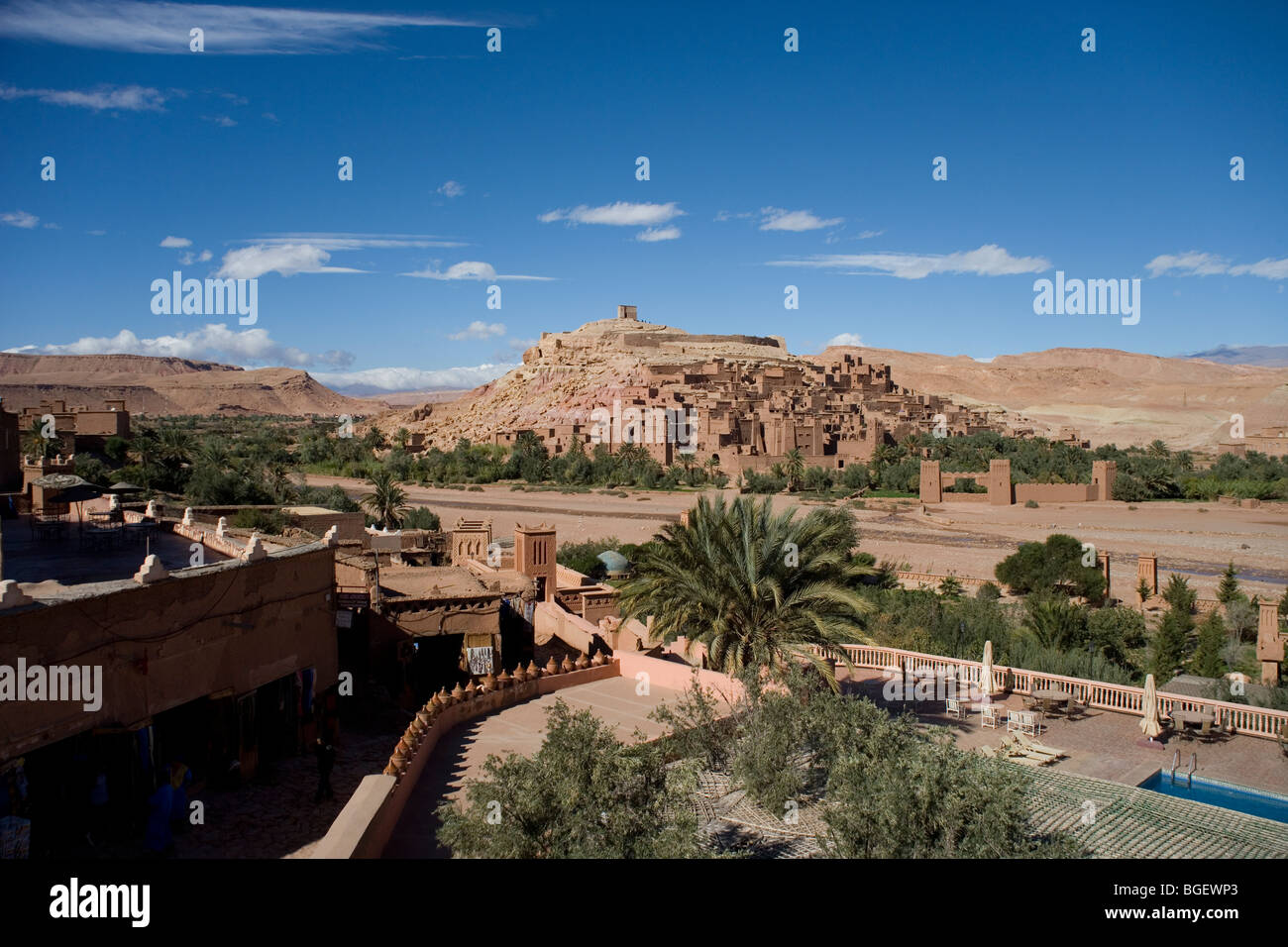 Ait Benhaddou kasbah in the Zat Valley Atlas Mountains, Morocco Stock ...