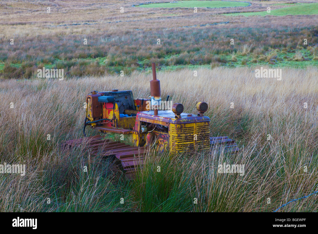 Abandoned Caterpillar Tractor, Glenkitten Fell, Dumfries & Galloway ...
