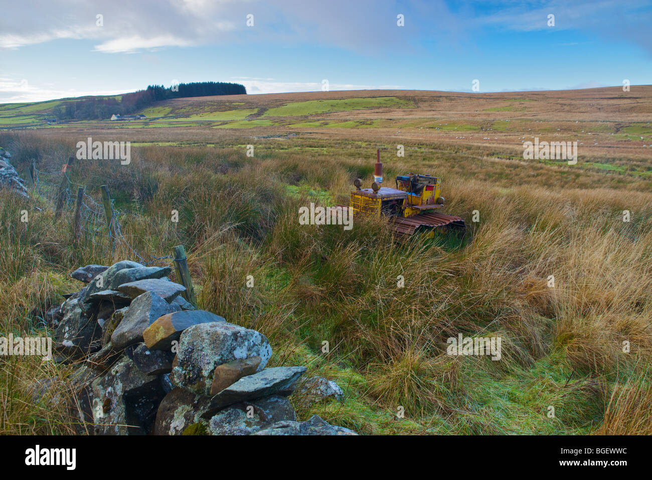 Abandoned Caterpillar Tractor, Glenkitten Fell, Dumfries & Galloway ...