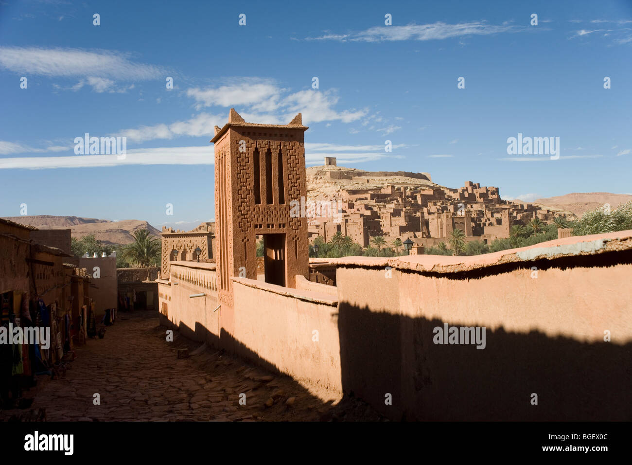 Entrance to Ait Benhaddou kasbah in the Zat Valley Atlas Mountains ...