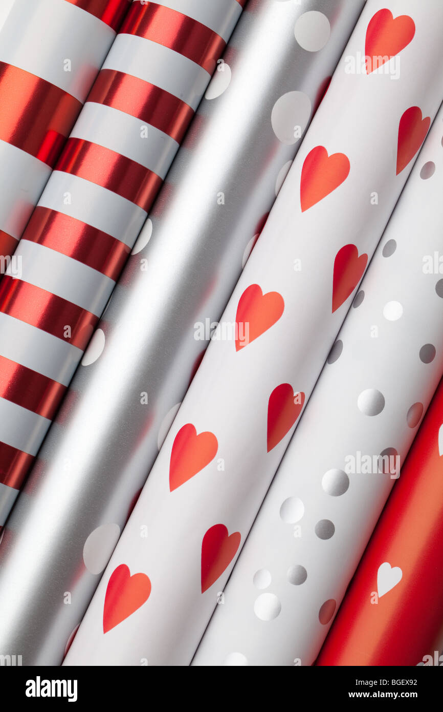 the rolls of colored wrapping paper Stock Photo - Alamy