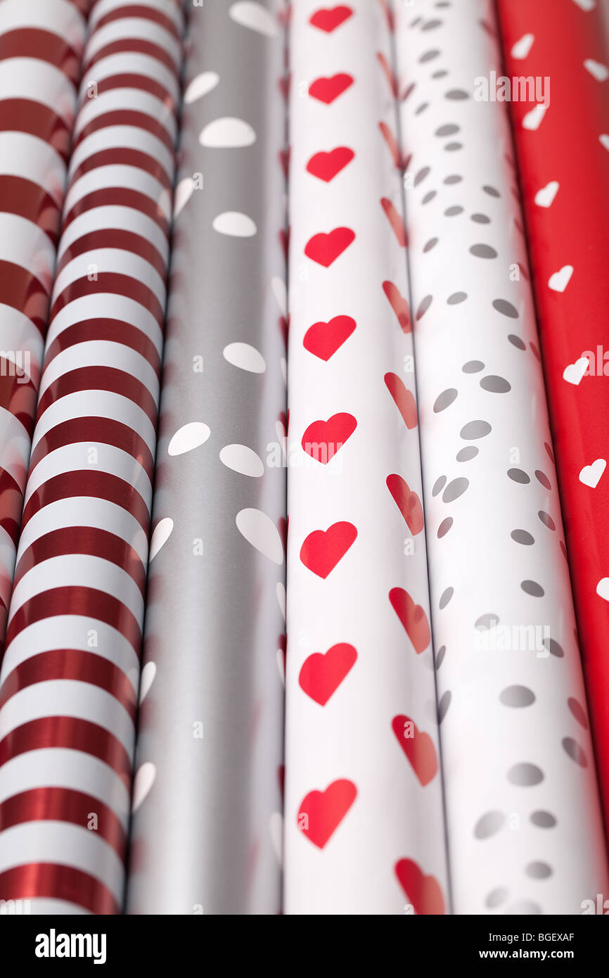 the rolls of colored wrapping paper Stock Photo - Alamy