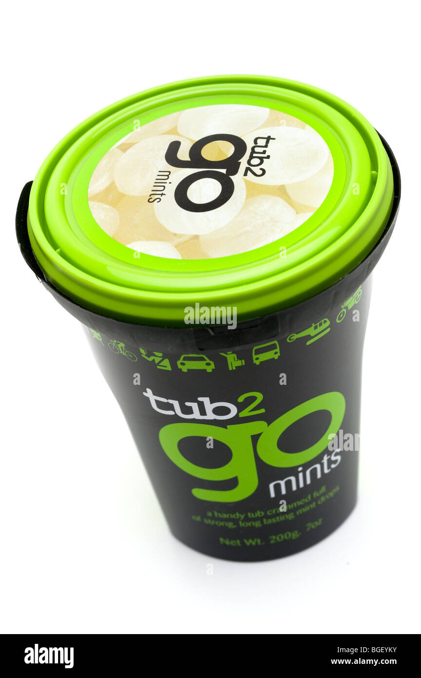 200g Black plastic of tub2 go mints Stock Photo - Alamy