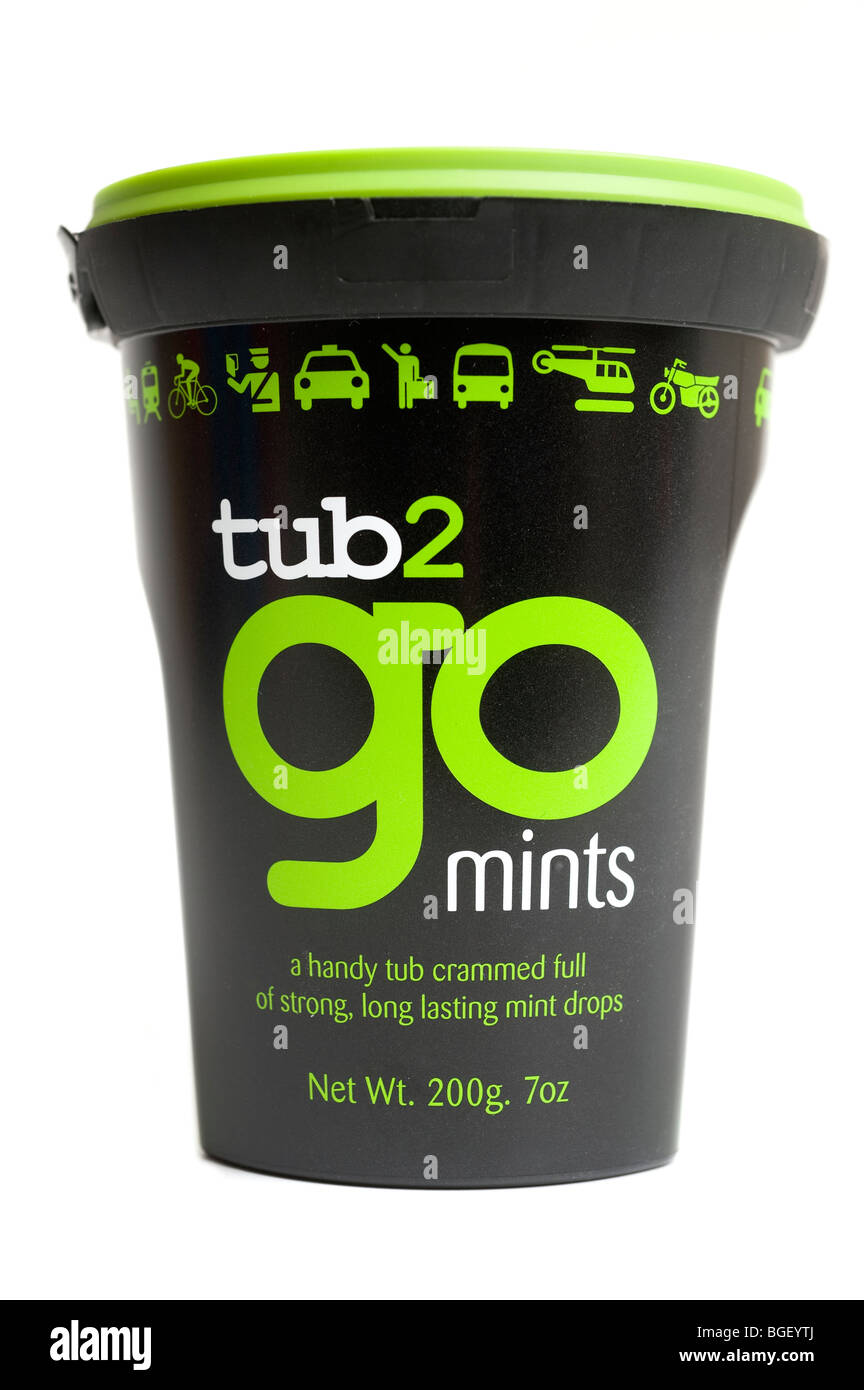 200g Black plastic of tub2 go mints Stock Photo - Alamy