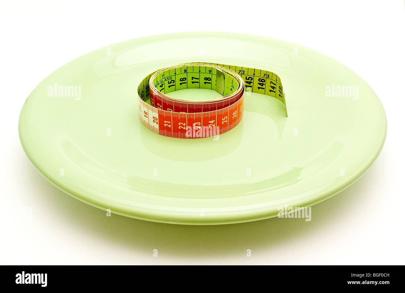 plate with tape measure Stock Photo - Alamy