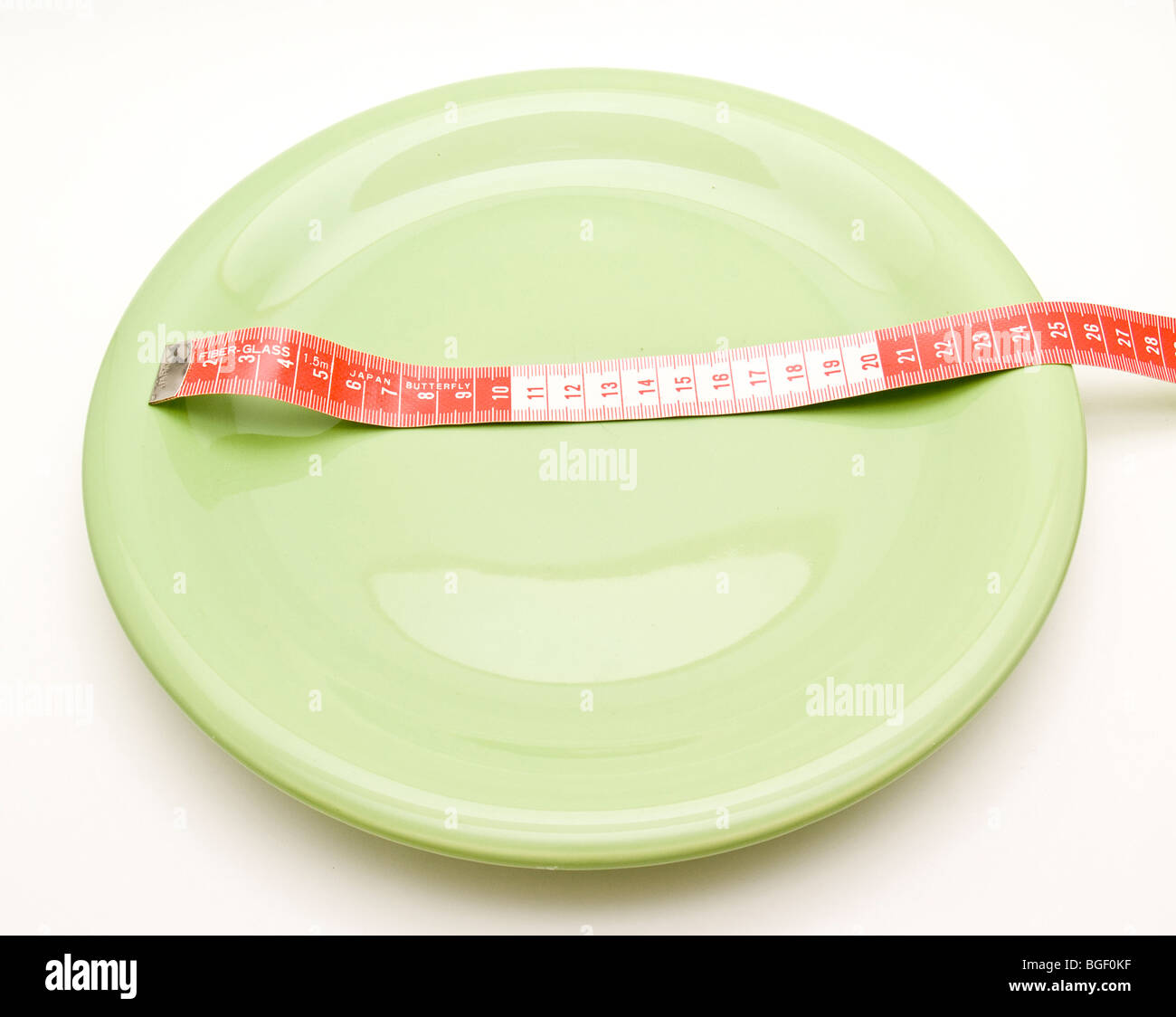 plate with tape measure Stock Photo - Alamy