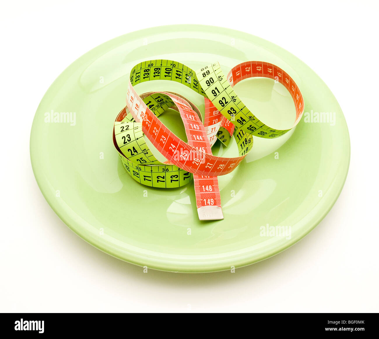 plate with tape measure Stock Photo - Alamy