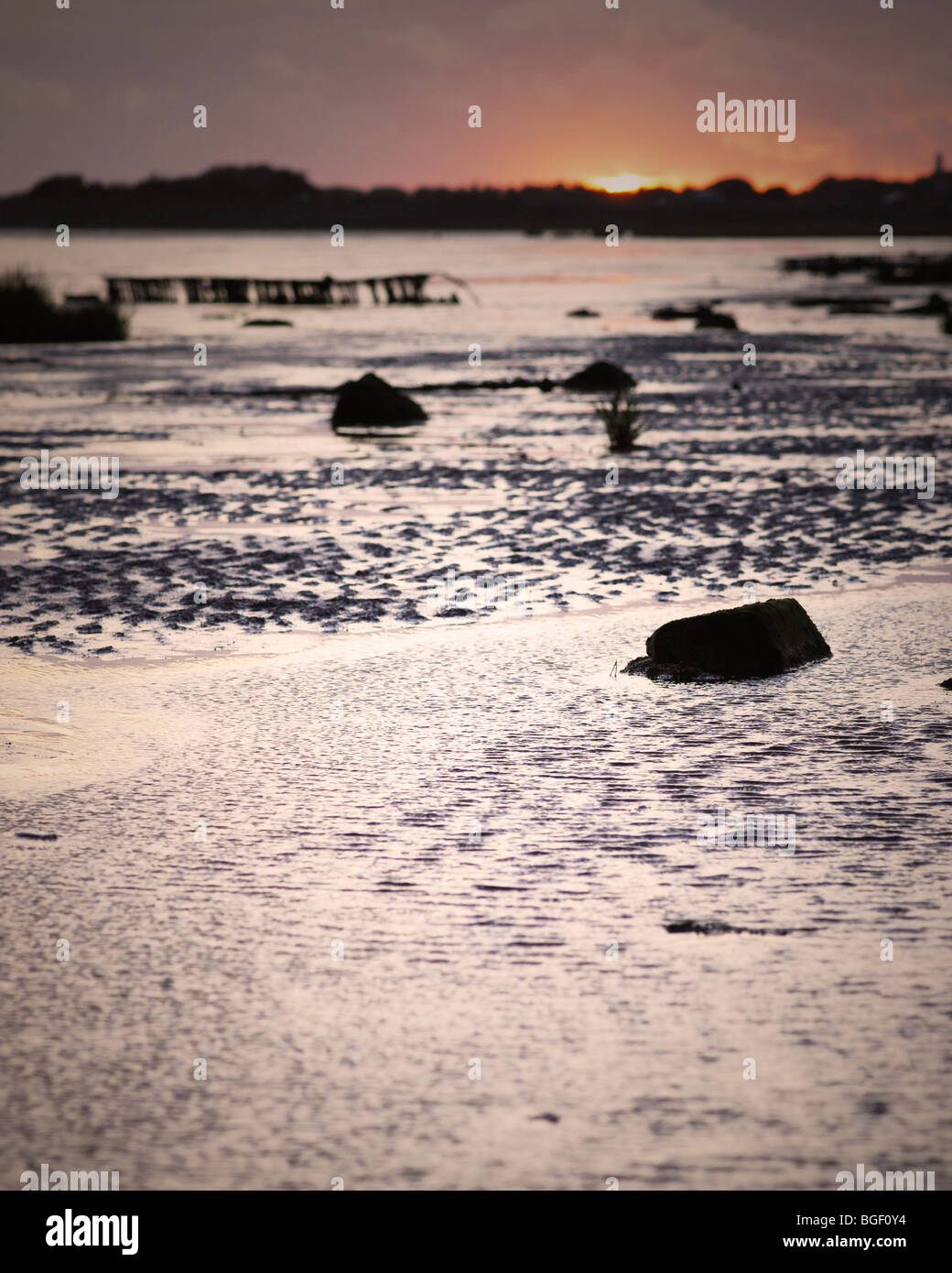 Lytham beach sunset Stock Photo - Alamy