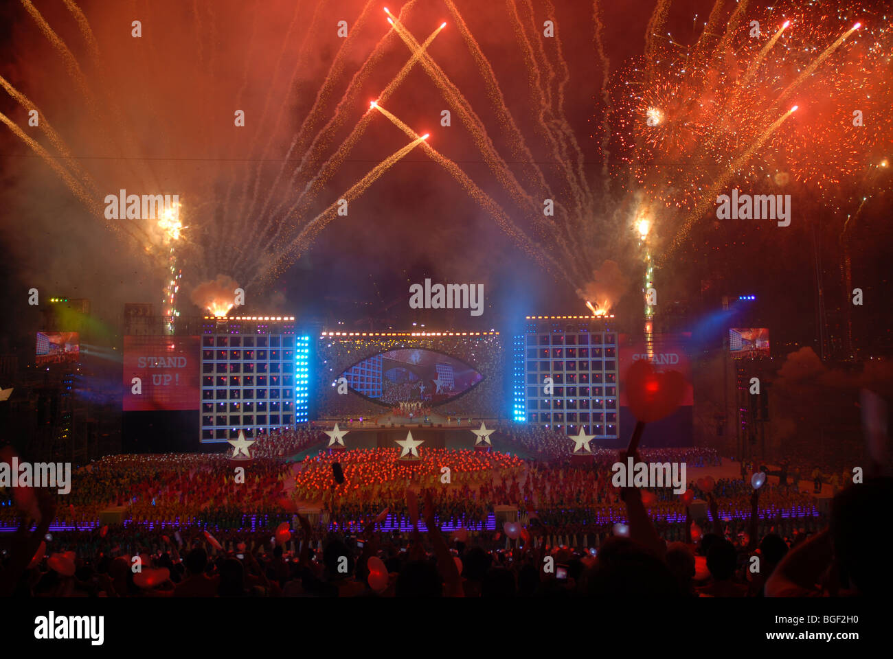 National Day Celebrations, 9th August 2009, Marina Bay, Singapore Stock ...