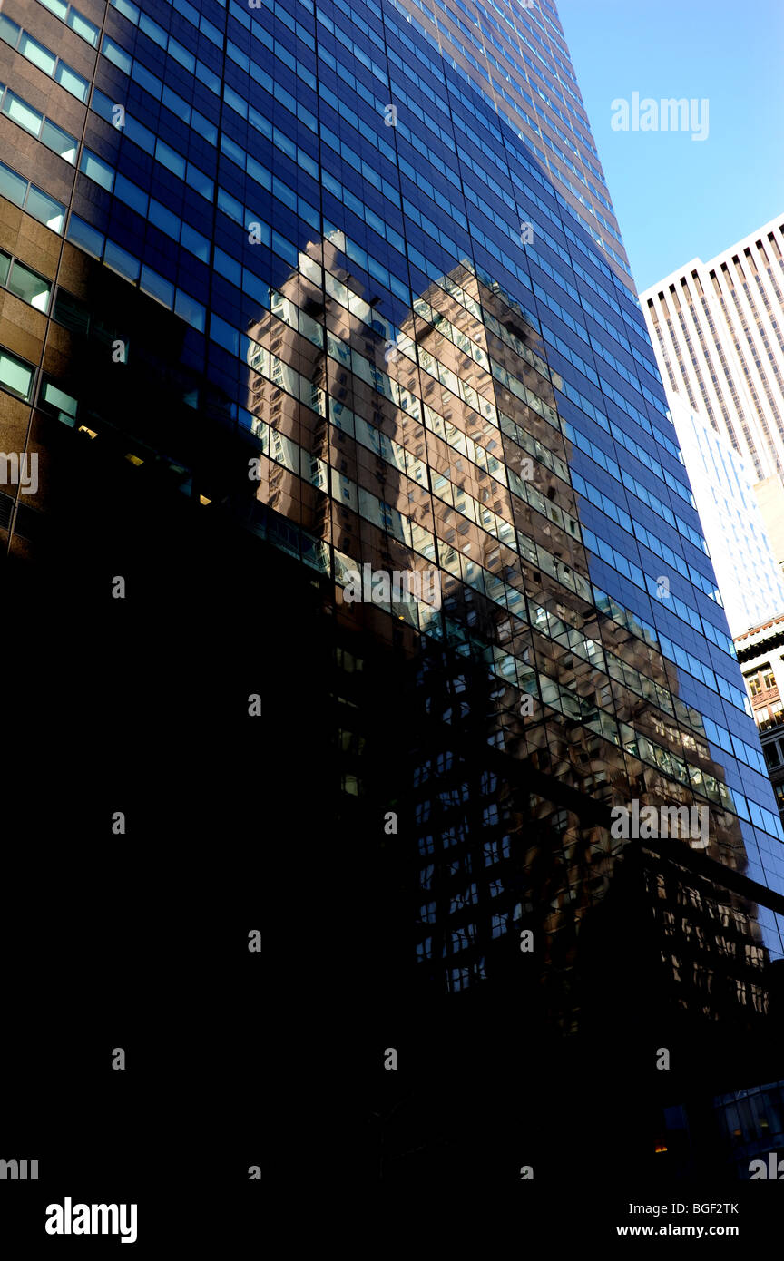 Reflections in buildings Midtown Manhattan New York USA Stock Photo - Alamy