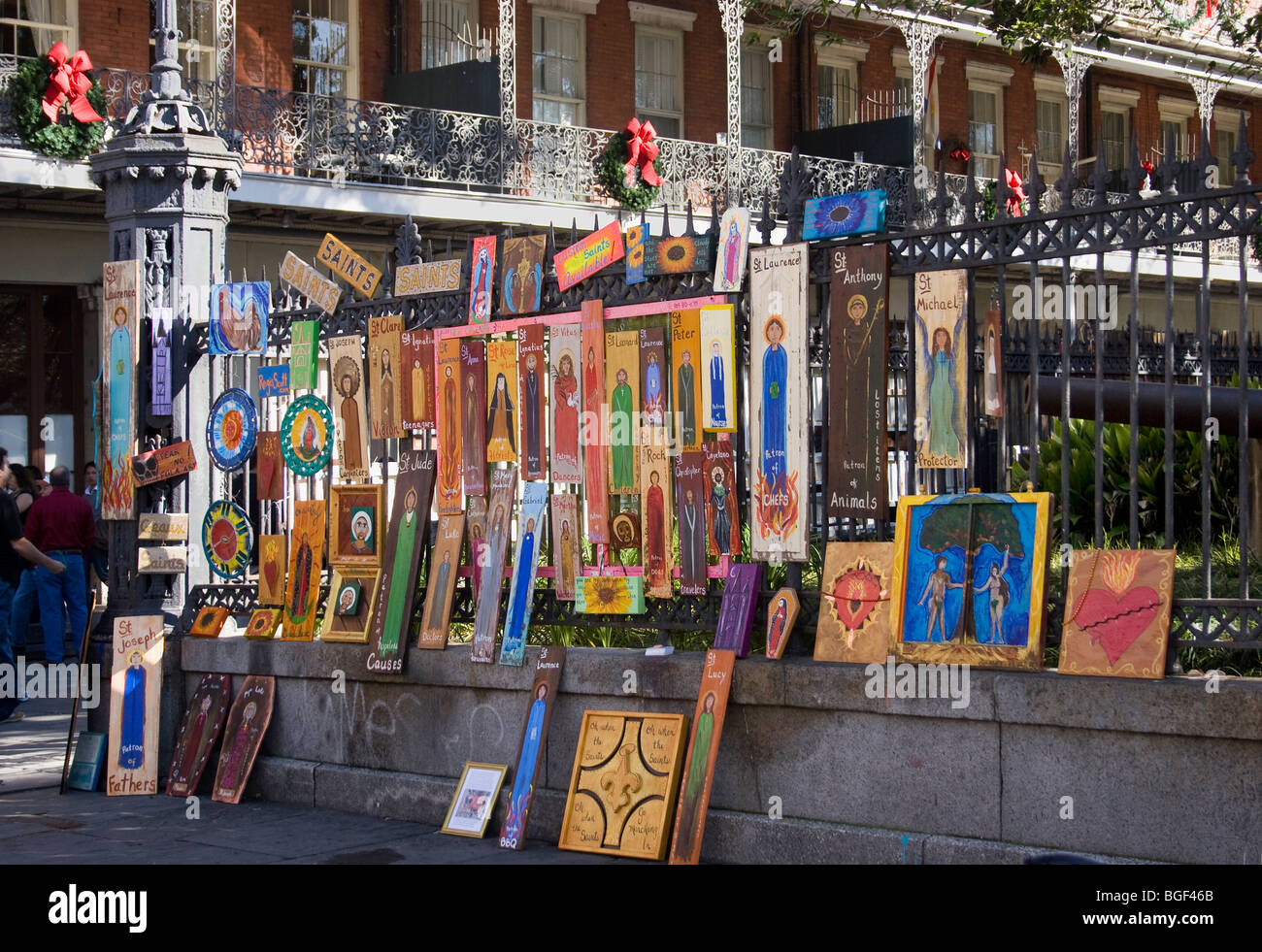 French Quarter artist's paintings on display outside Jackson Square ...