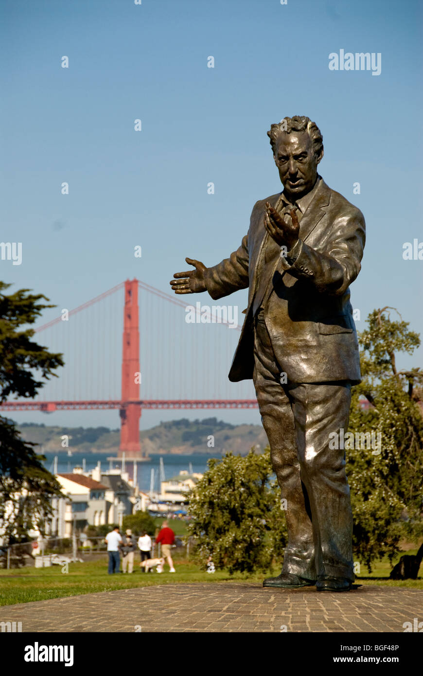 Statue of late U.S. Congressman Phillip Burton on the Great Meadow ...