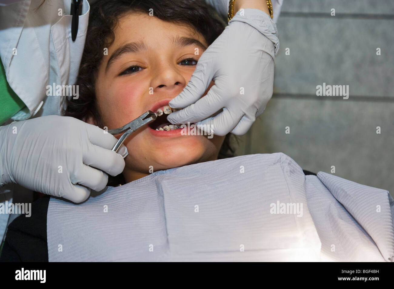 Boy getting orthodontic work Stock Photo - Alamy