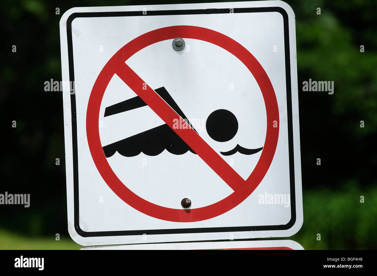 A no swimming sign Stock Photo - Alamy