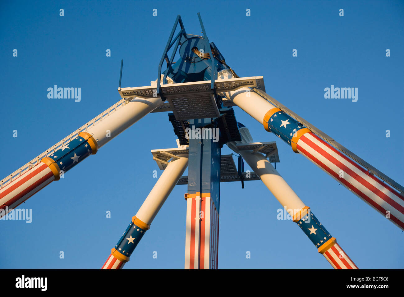 Amusement park ride close up, Six Flags, Chicago, Illinois Stock Photo ...