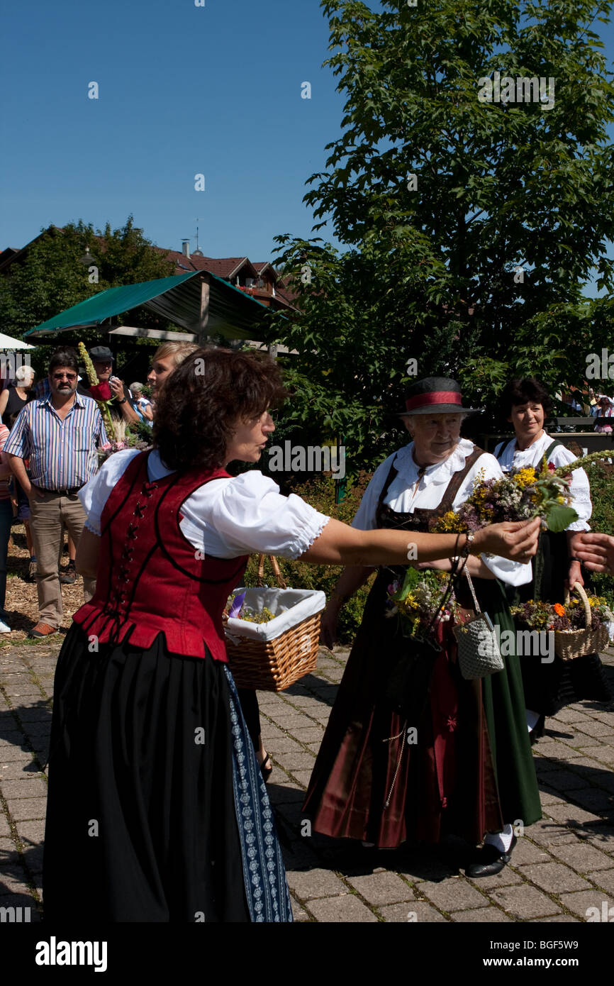 Traditional German ladies wearing authentic traditional dress and ...