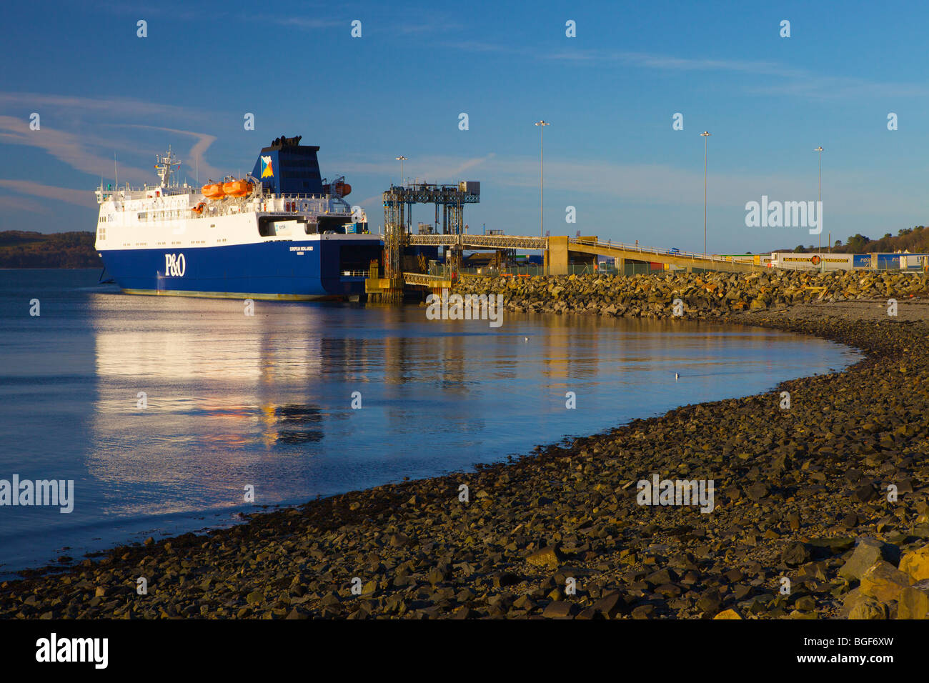 Ferry leaving Cairnryan Ferry Terminal, Cairnryan, Dumfries & Galloway ...
