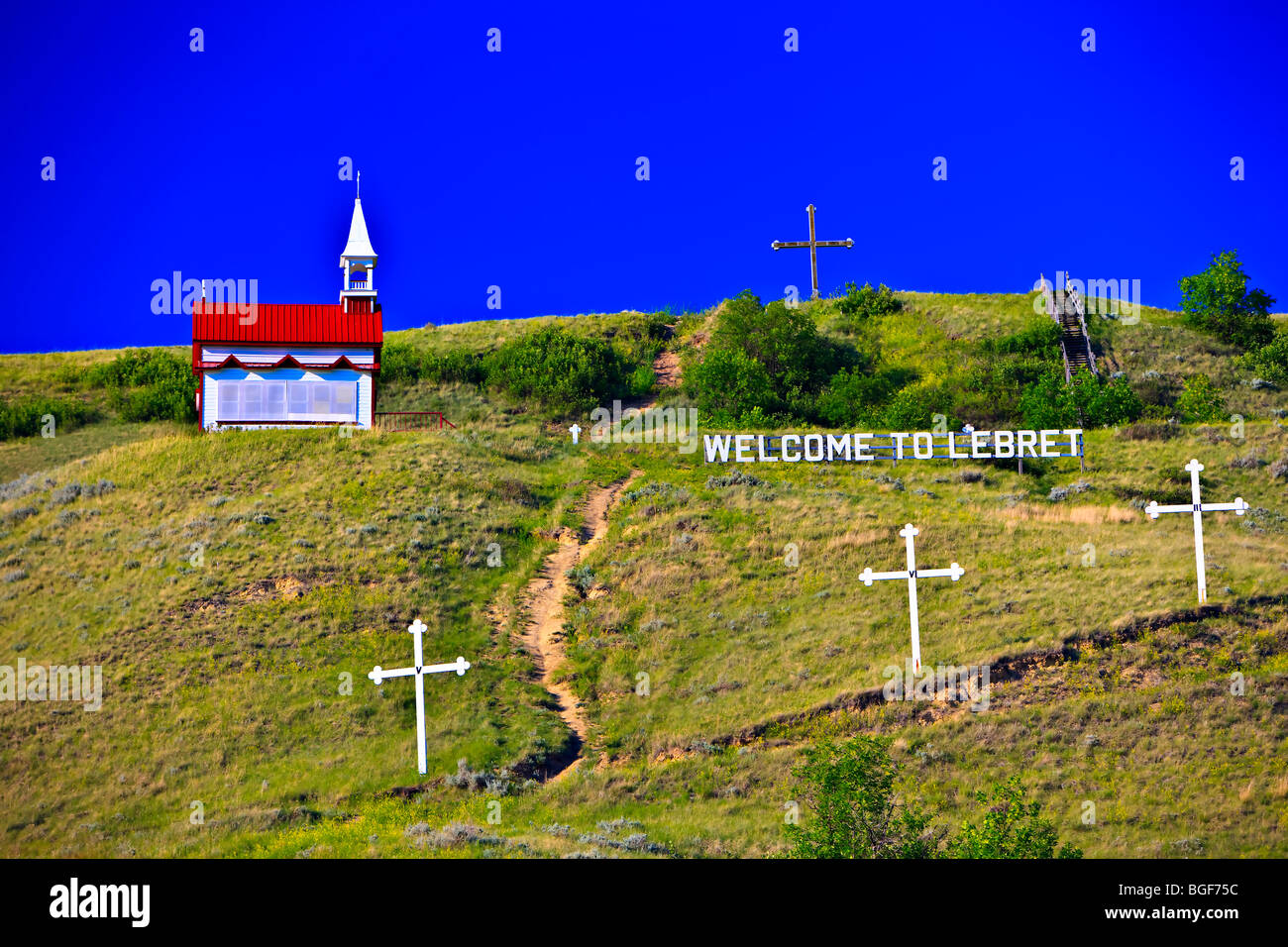 Mission de Qu'Appelle Church, founded in 1865 in the town of Lebret, Qu ...