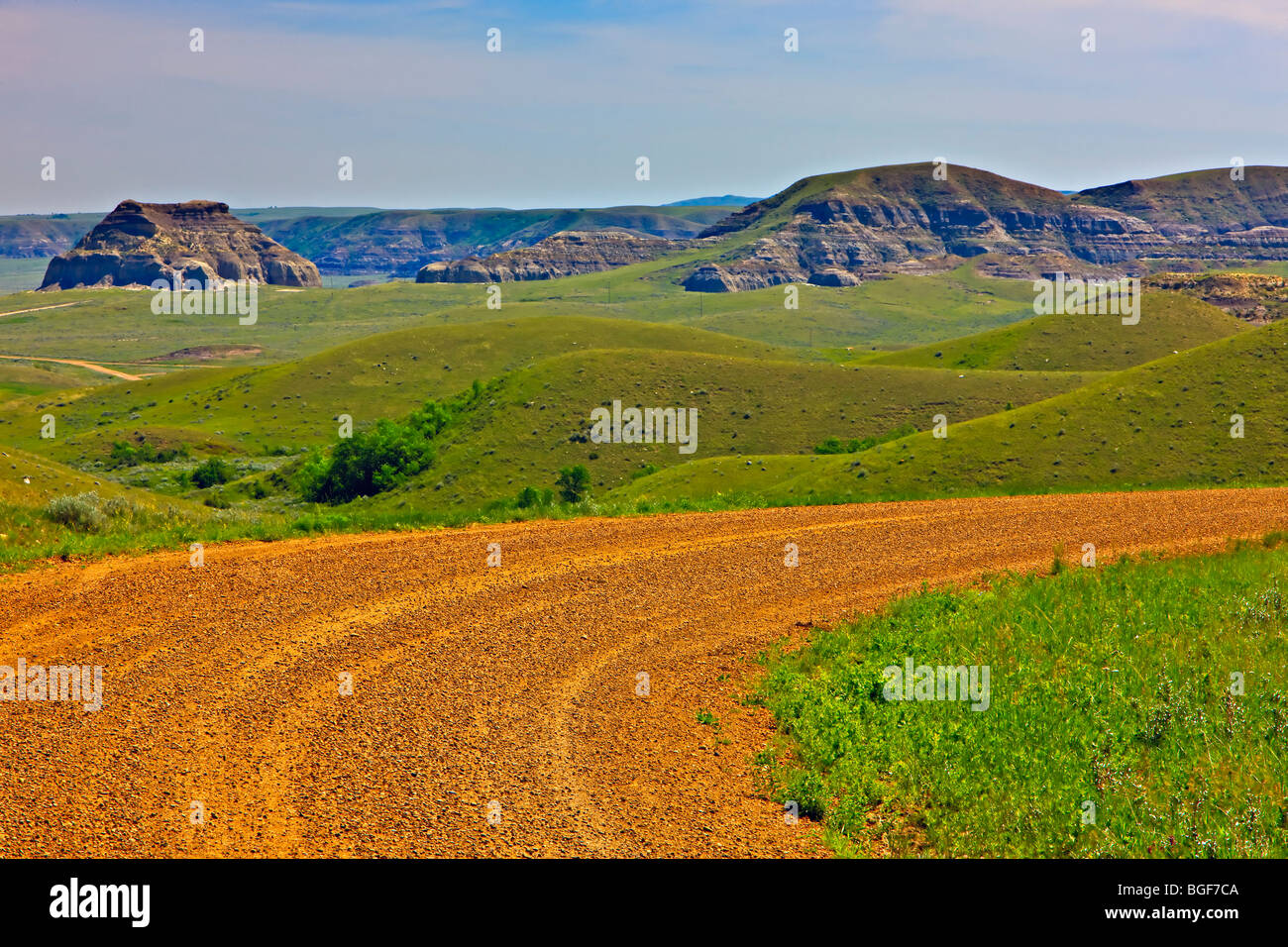 Castle Butte in the Big Muddy Badlands of southern Saskatchewan, Canada ...