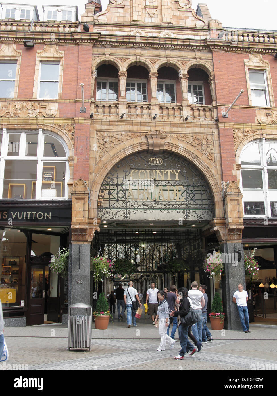 Entrance to County Arcade arcades Leeds UK Briggate Victorian Quarter ...