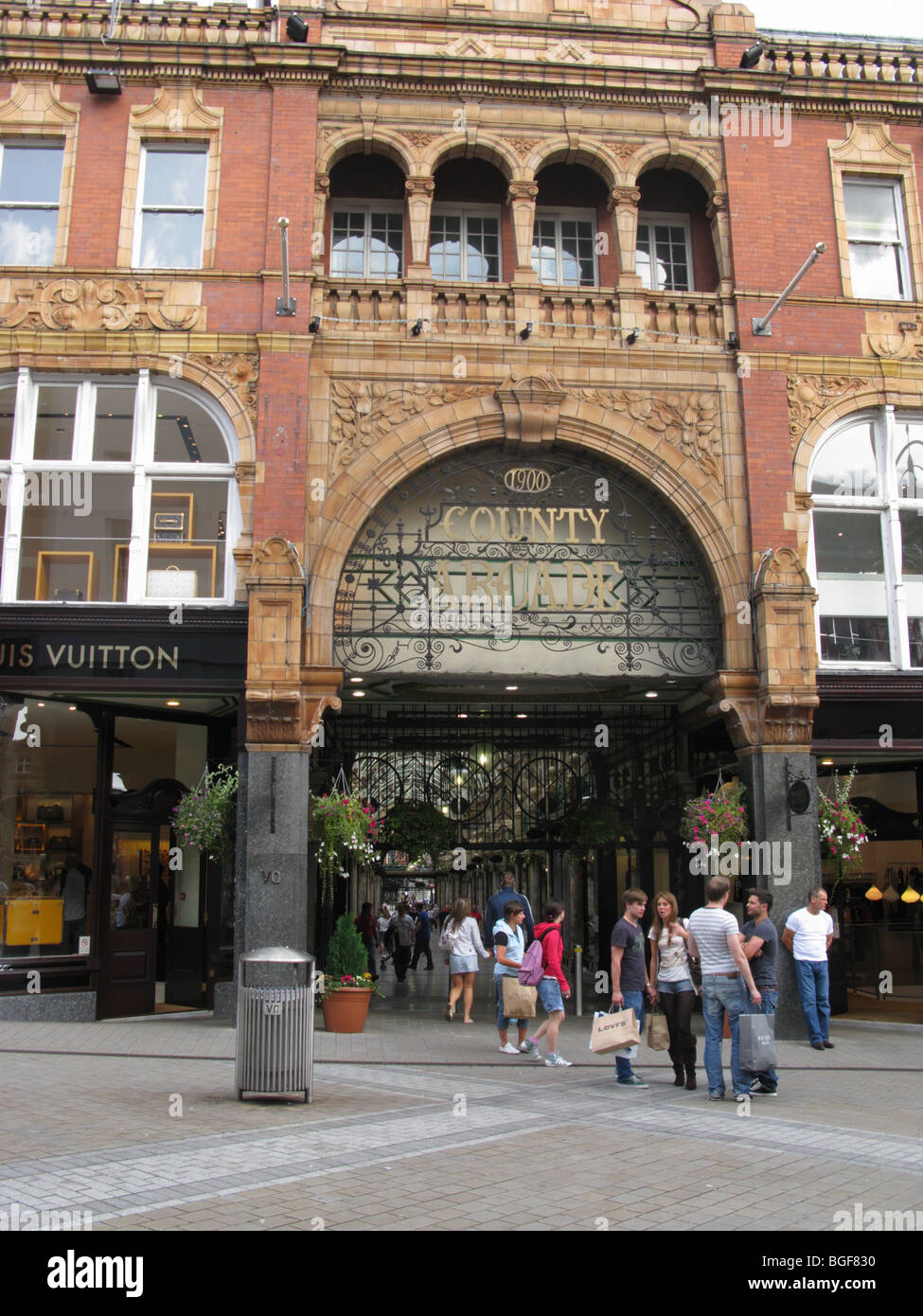 Entrance to County Arcade arcades Leeds UK Briggate Victorian Quarter ...