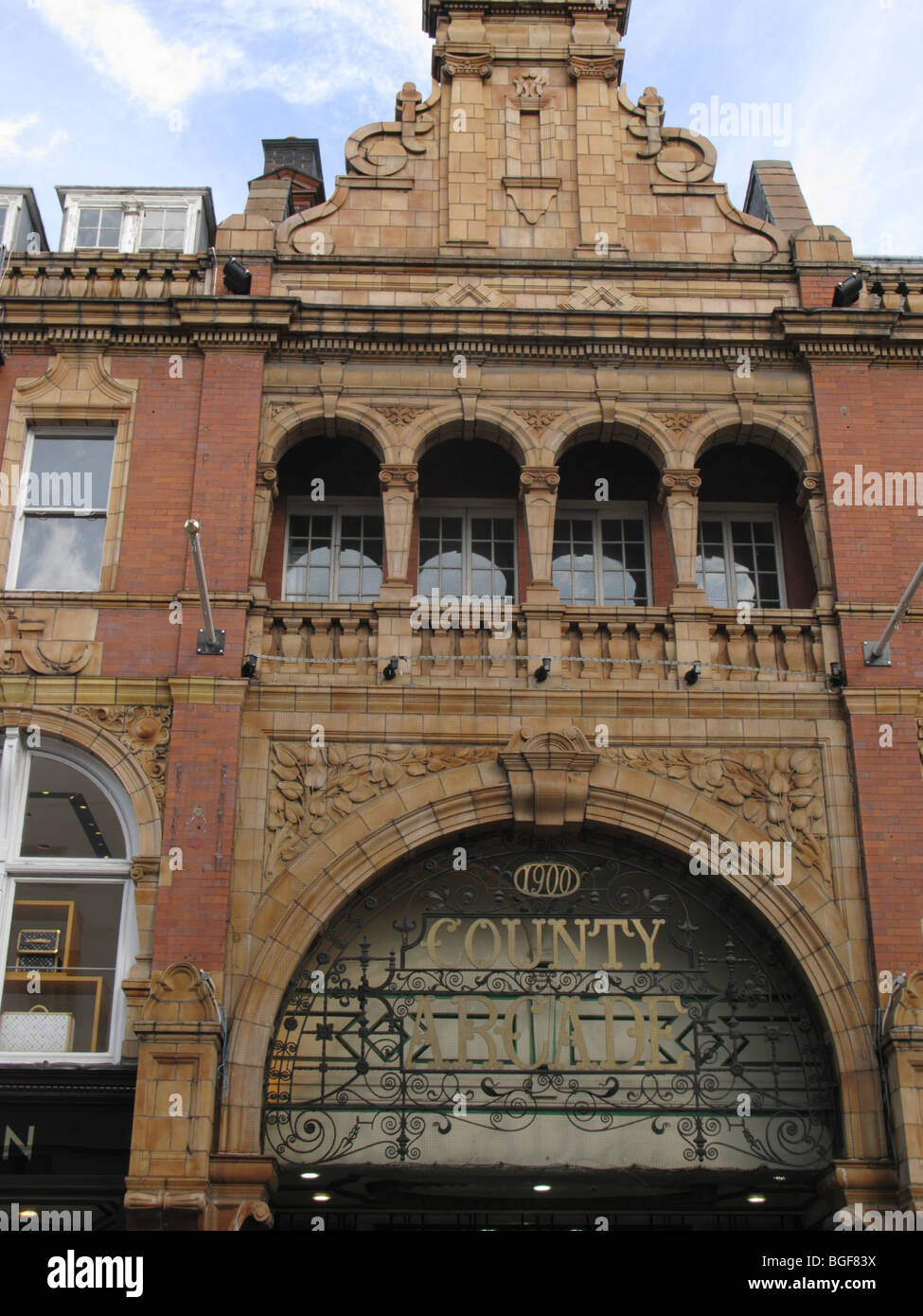 Entrance to County Arcade arcades Leeds UK Briggate Victorian Quarter ...