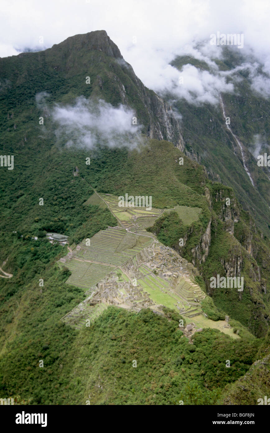 Machu Picchu seen from the top of Huayna Picchu or Wayna Picchu ...