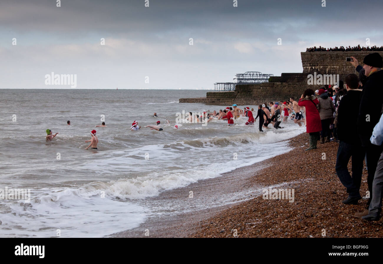 The start of the 2010 Brighton Christmas Day Swim as organised by the ...