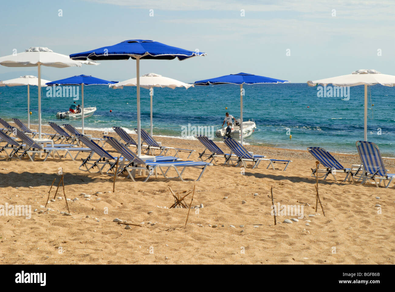Loggerhead turtle nest on the beach of Skala on the Island of ...