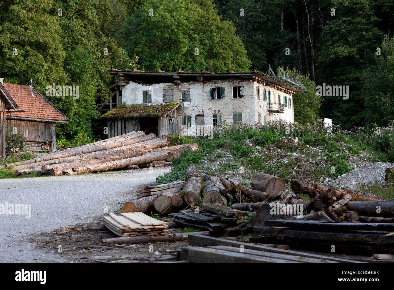 Old logging building, Bavaria, Germany Stock Photo - Alamy