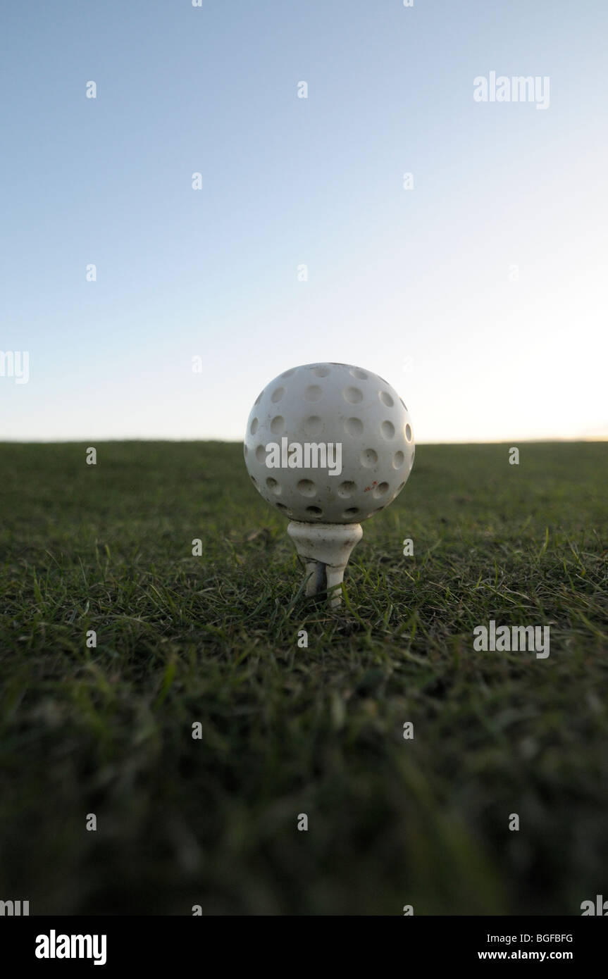 Golf tee marker on a golf course teeing ground Stock Photo - Alamy