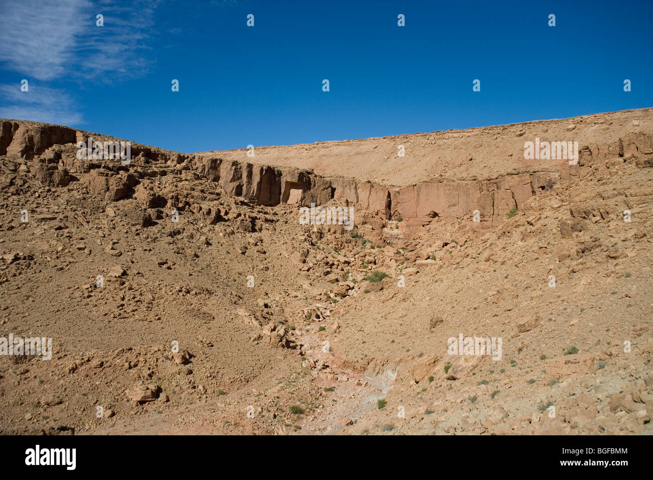 Escarpment in the Sahara desert near Tinerhir a small town and the High ...