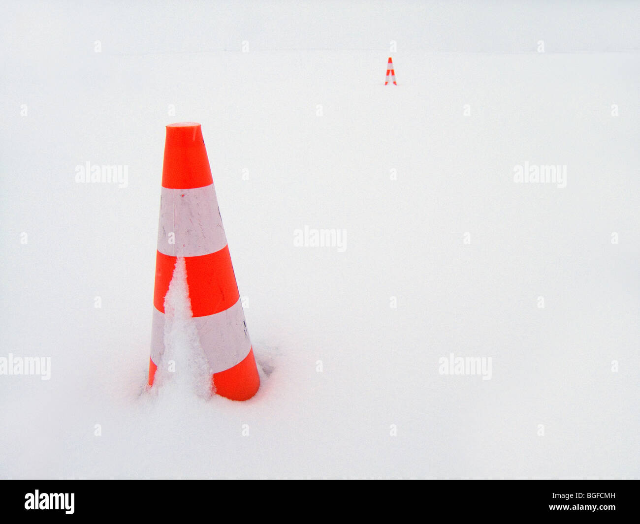 Bollard in snow hi-res stock photography and images - Alamy