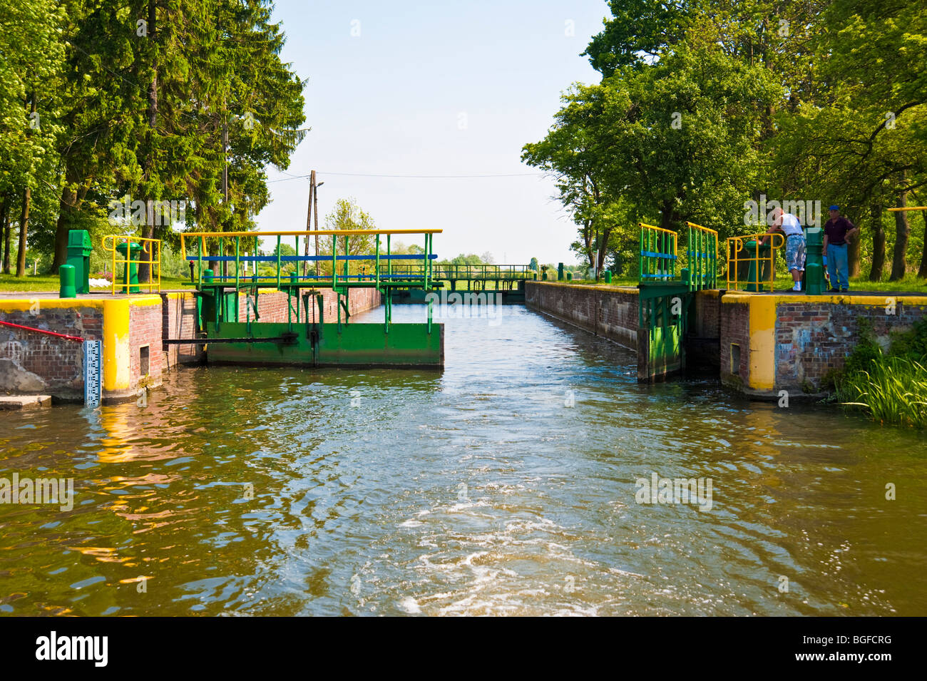 Doors of lock near Lubstowo on Nogat River, Pomerania, Poland ...
