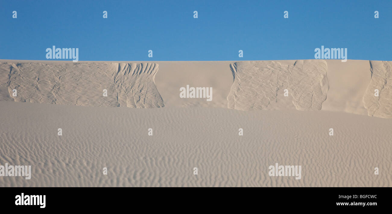 Sand sliding from the top of a Dune at White Sands National Monument in ...